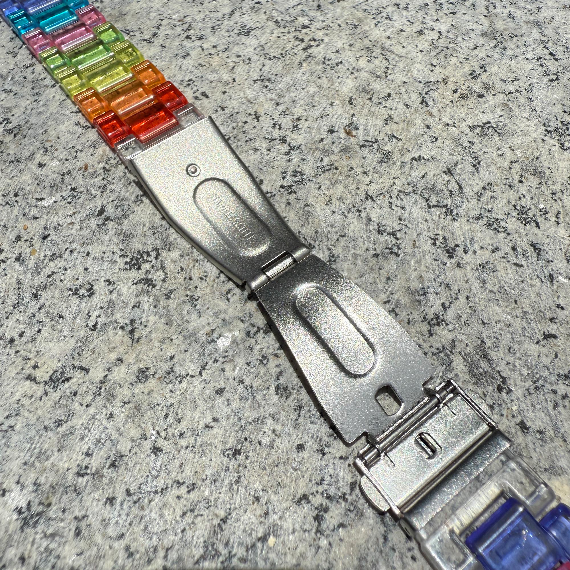 Rainbow Acrylic Radiant Spectrum Apple Watch Band Bracelet Series 10/9 ...