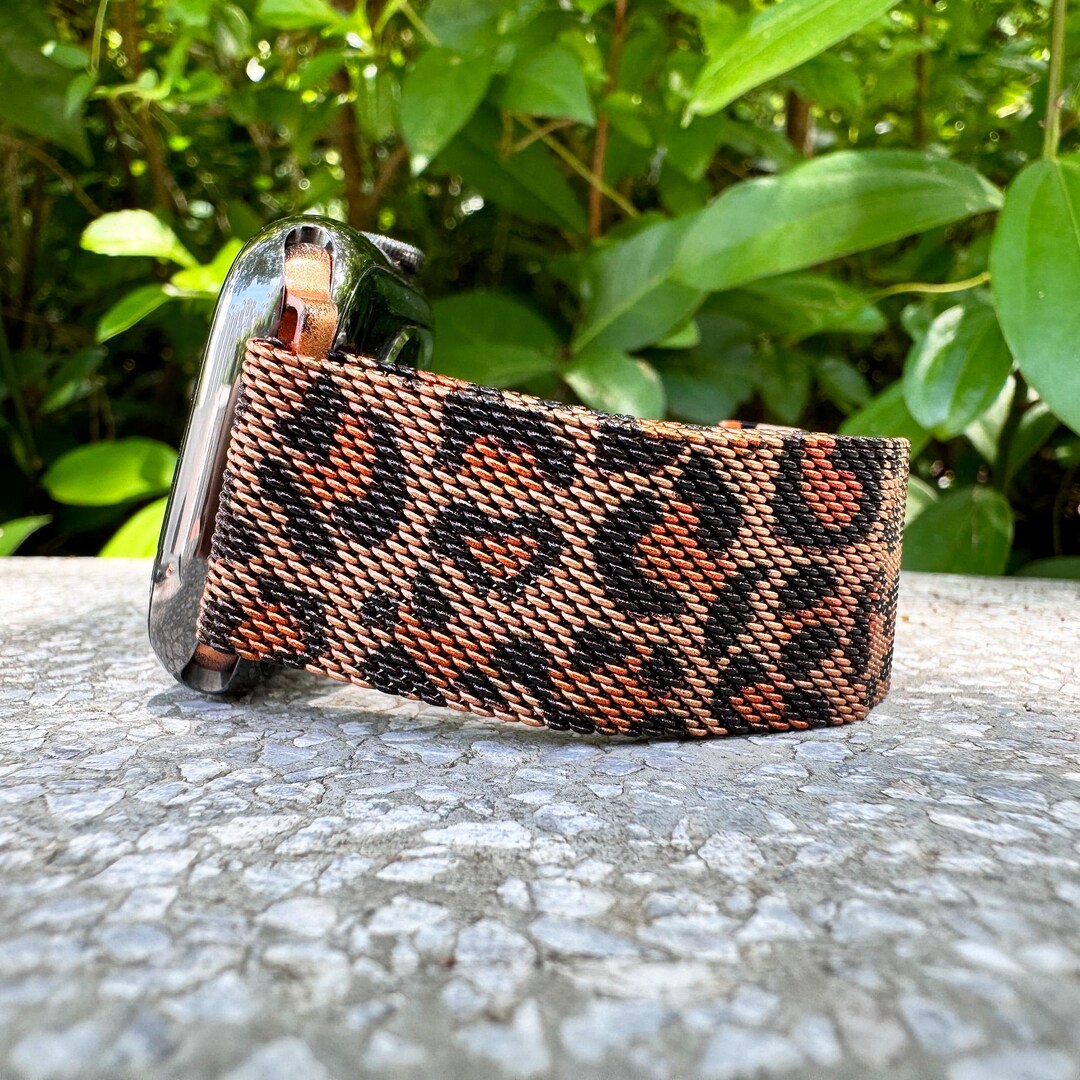 Premium Leopard Pattern Apple Watch Band Milanese Loop 38 40 41 42 44 ...