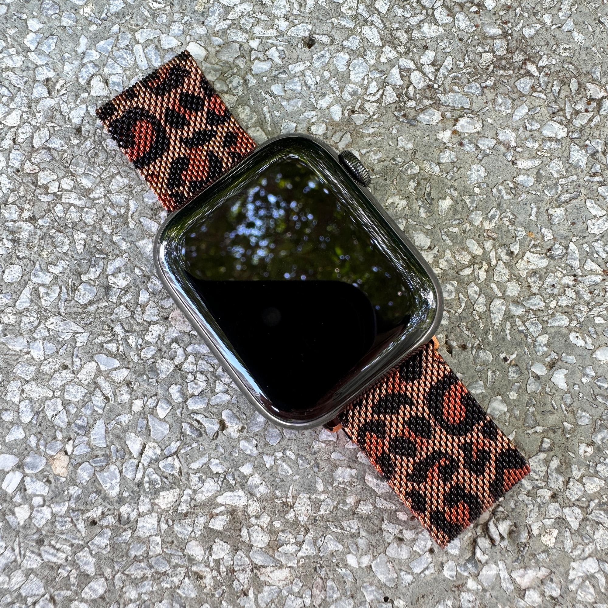 Premium Leopard Pattern Apple Watch Band Milanese Loop 38 40 41 42 44 ...