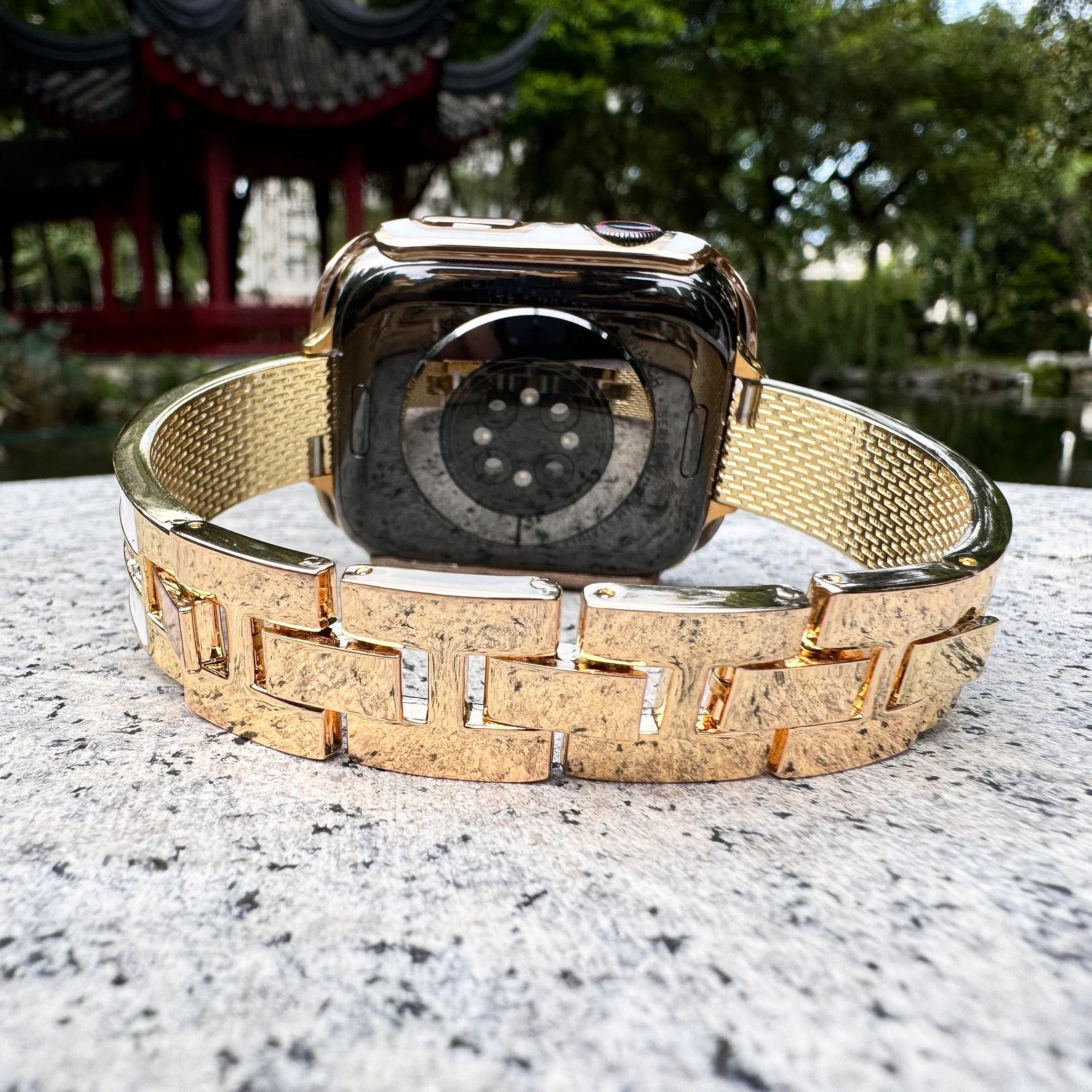Gold White Glamorlink Crystal Apple Watch Band Bling Diamonds Stainless ...