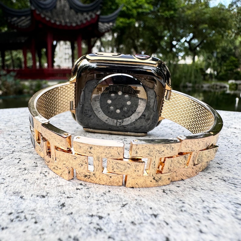 Gold Black Glamorlink Crystal Apple Watch Band Bling Diamonds Stainless ...