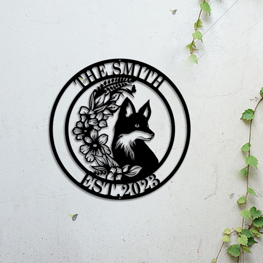 Personalized Fox Metal Sign Fox Home Decor Sign Fox Wall - Etsy