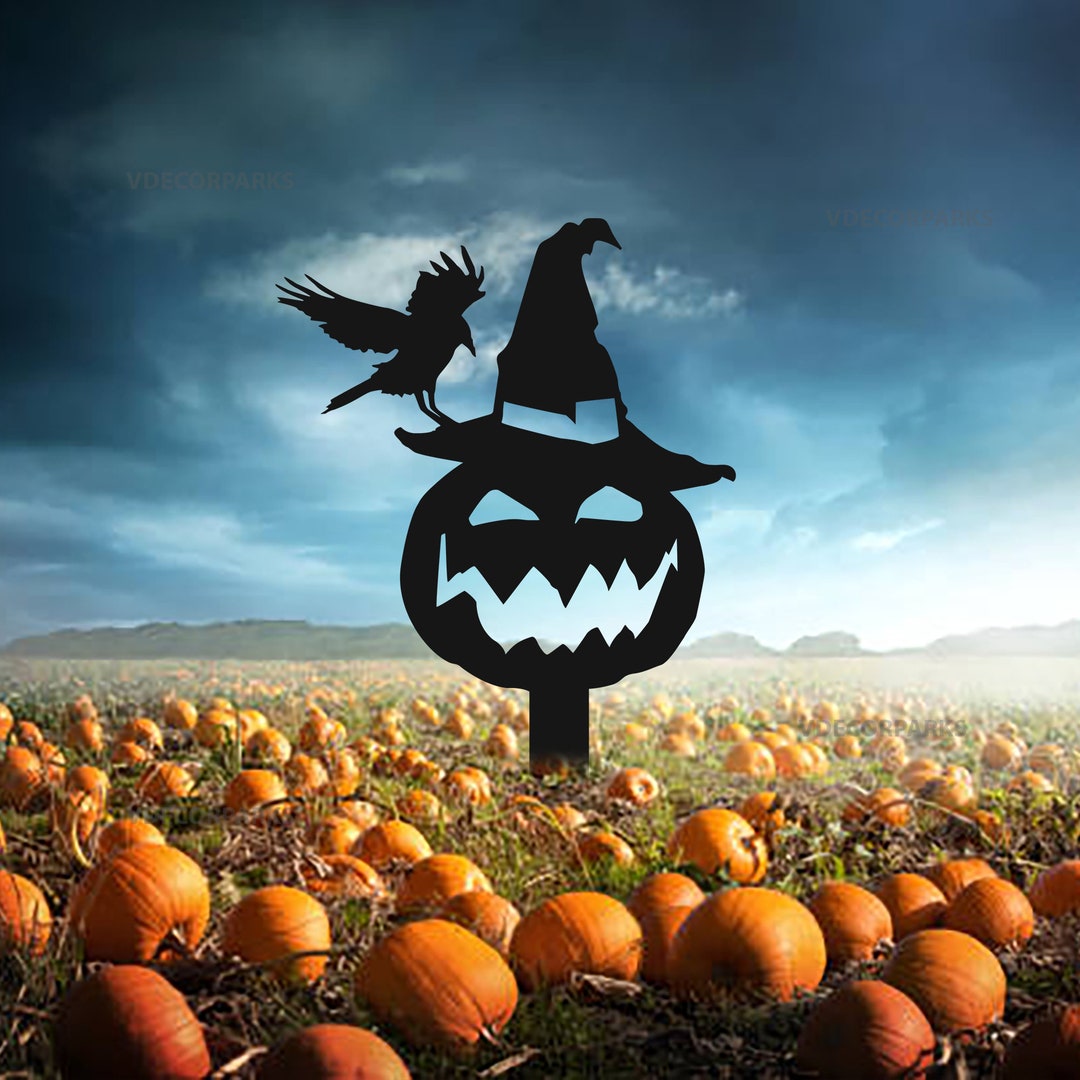 Pumpkin With Raven Shadow Caster Pumpkin Shadow Caster - Etsy