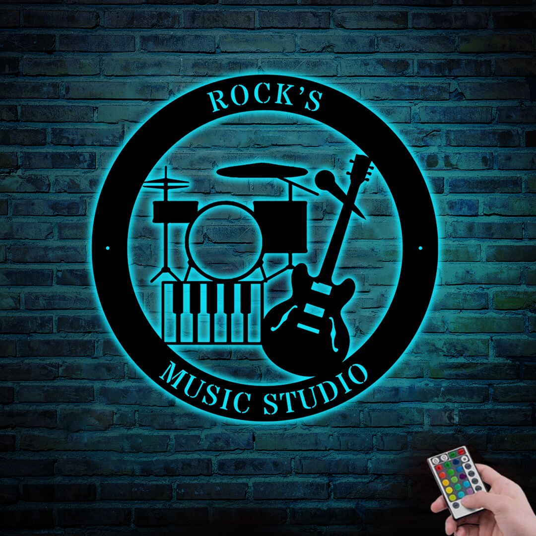 Custom Musical Instruments Metal Wall Art With Led Lights - Etsy
