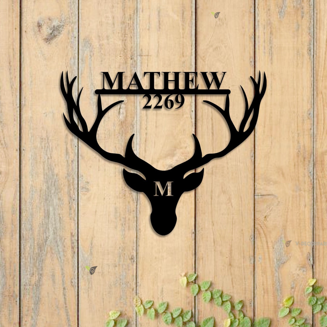 Deer Last Name Sign Metal Deer Sign Deer Family Name Sign - Etsy