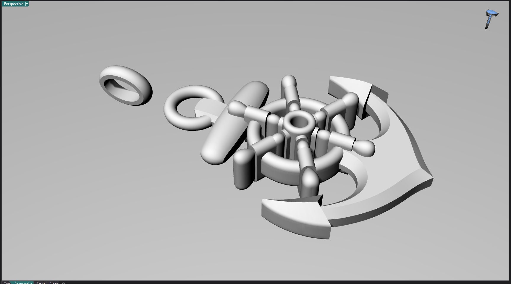 Nautical Anchor Pendant 3D Printable STL File Instant Download From ...