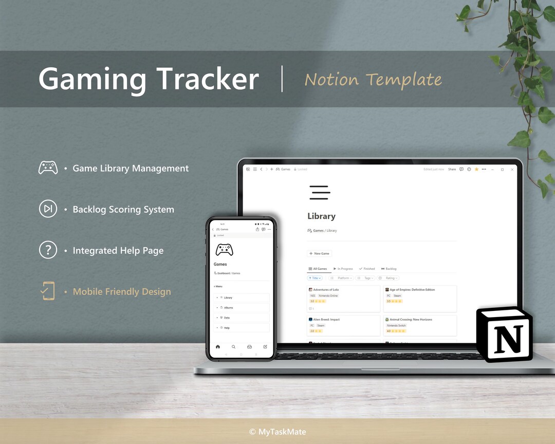 Video Game Tracker for Notion - Game Tracker | Game Journal | Game Collection | Backlog Tracker ...