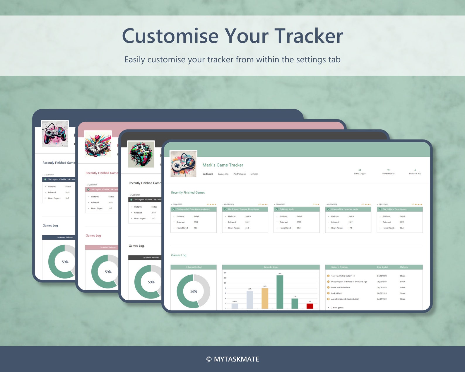Video Game Tracker for Excel - Game Tracker | Game Journal | Game ...