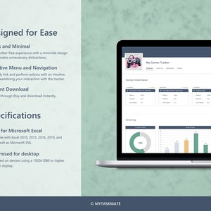 Excel Game Tracker: Backlog Tracker, Gaming Journal (digital Download ...