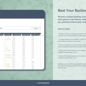 Excel Game Tracker: Backlog Tracker, Gaming Journal (digital Download ...