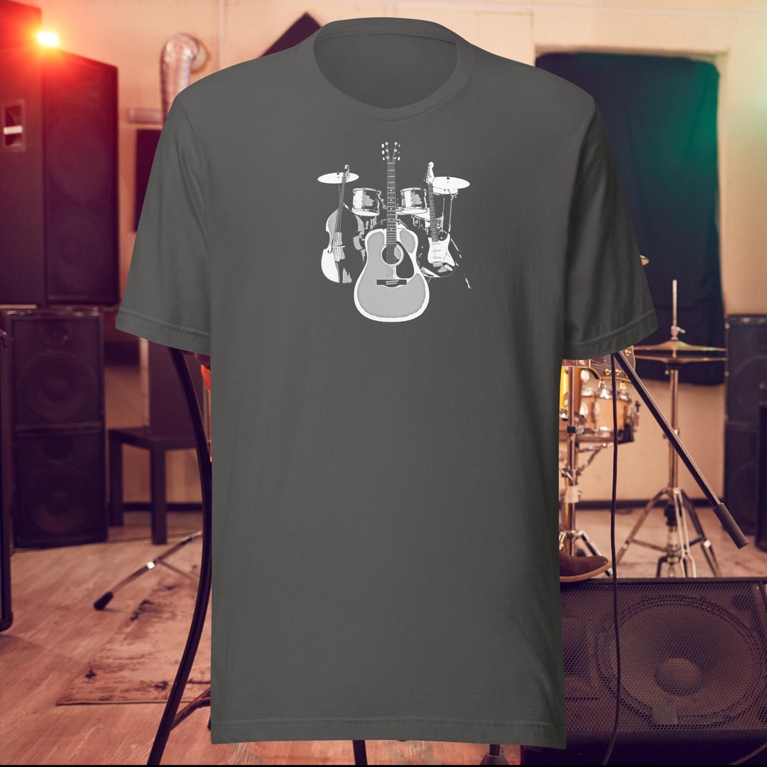 Unisex Musical Instruments T-shirt, Trendy Band Tee for Music Lovers ...