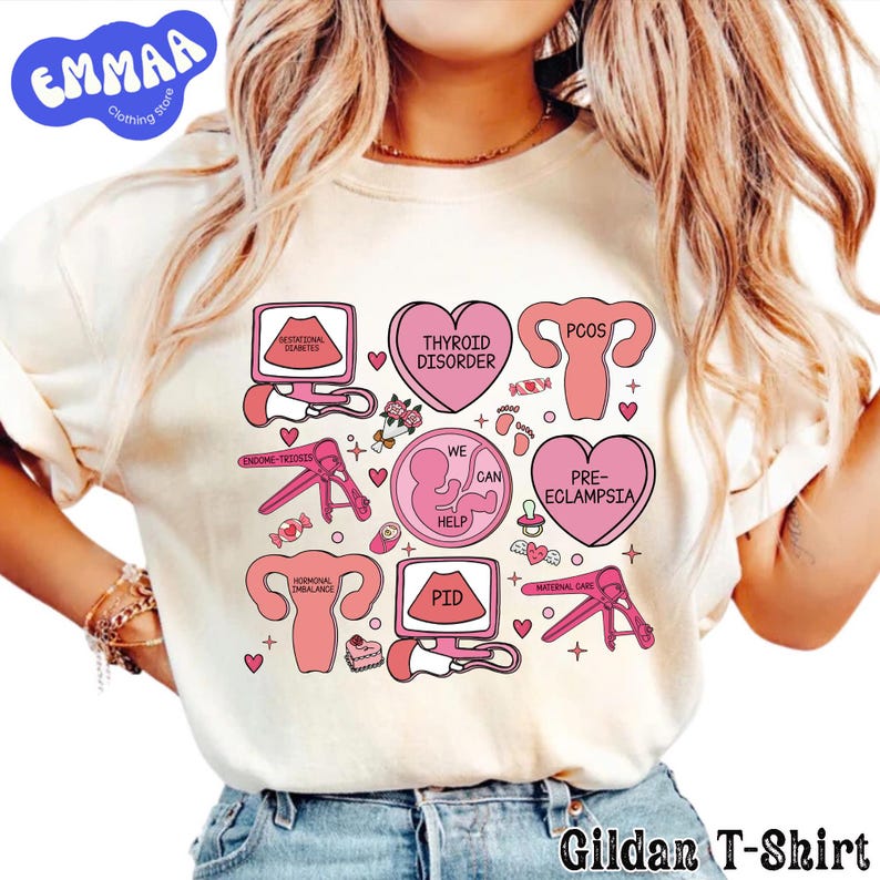 Valentine Obgyn Shirt, OBGYN Nurse Cute Hearts Crewneck Sweater ...