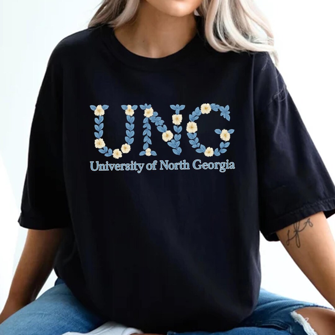 Embroidered College Floral Letter T-shirt or Sweatshirt, Personalized ...