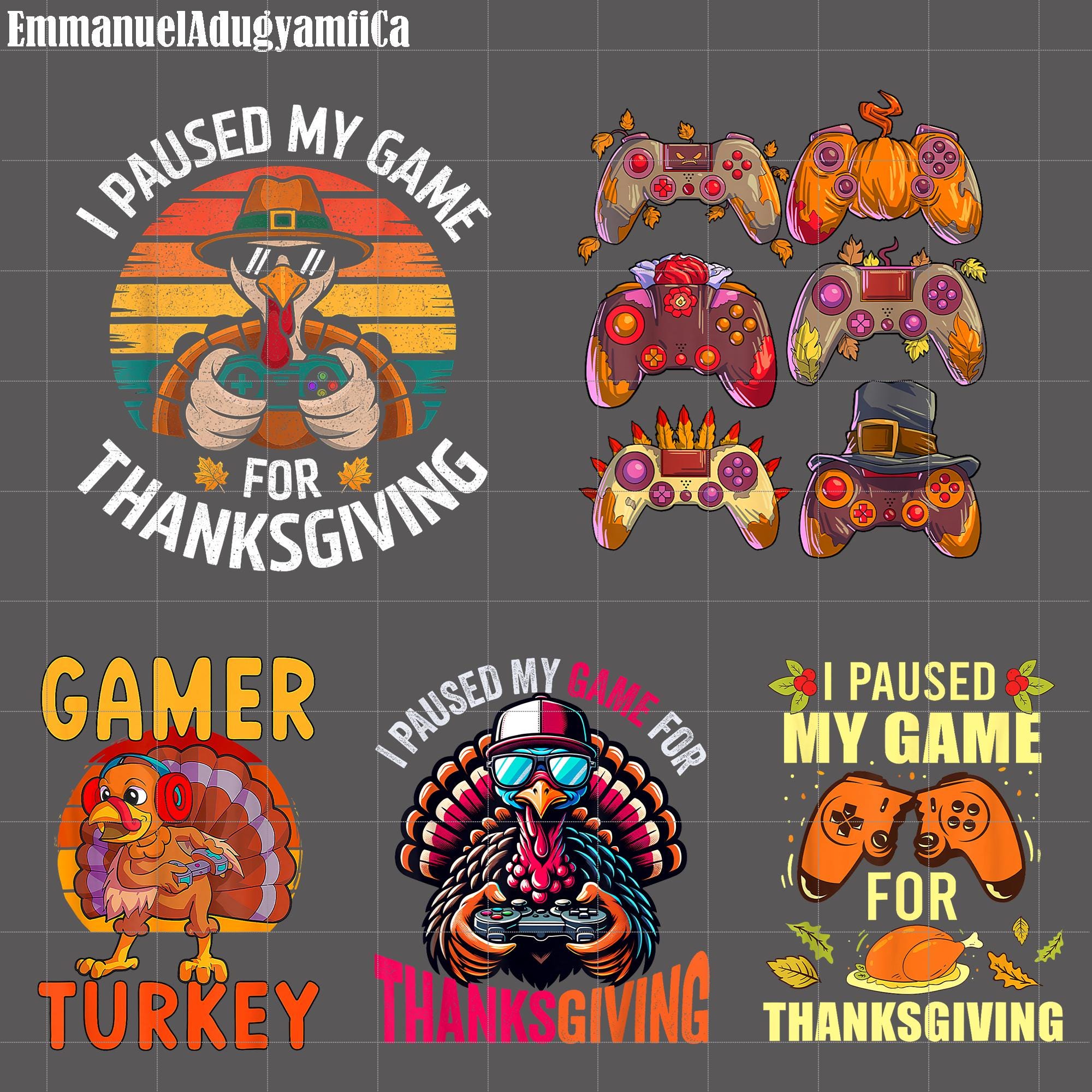 5turkey Gaming Thanksgiving PNG Bundle, Happy Thanksgiving PNG ...
