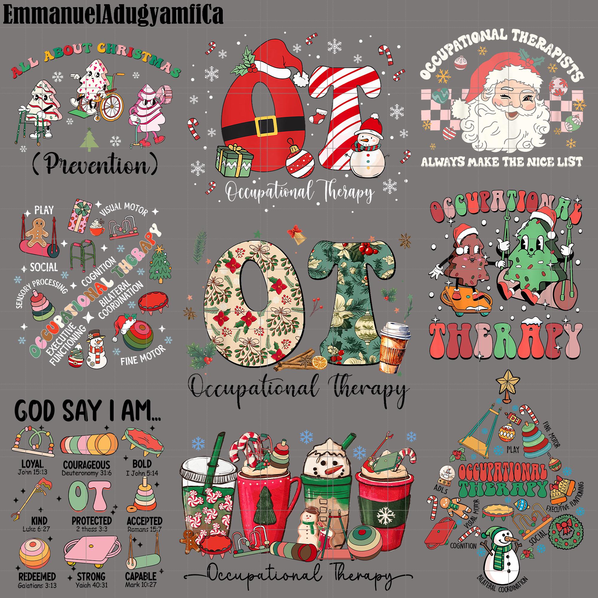 15occupational Therapy Christmas PNG Bundle, Occupational Therapist ...