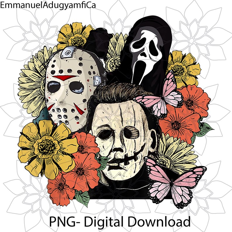 Floral Horror Characters Png,horror Vibes Png,horror Movie Png ...