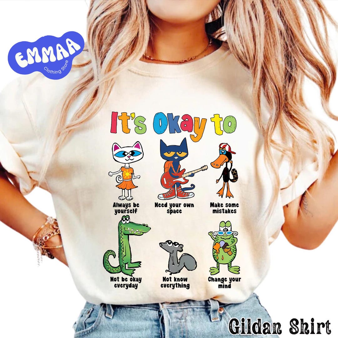 Pete the Cat It's Okay to Shirt,the Cool Cat Back to School T-shirt ...