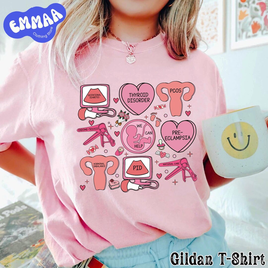 Valentine Obgyn Shirt, OBGYN Nurse Cute Hearts Crewneck Sweater ...