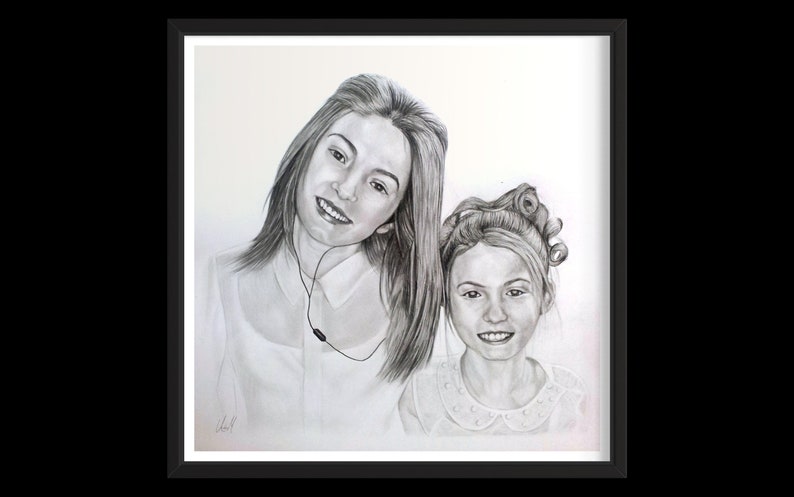 Sketch of Two People - Family Portrait - Family Pencil Sketch ...