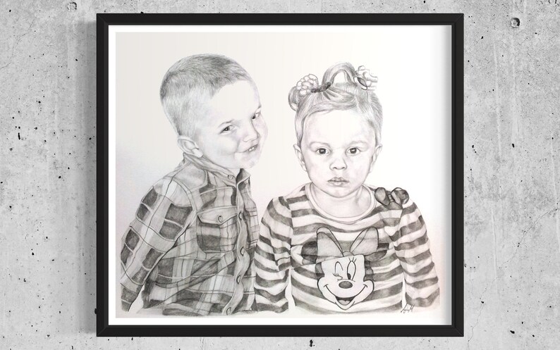 Sketch of Two People - Family Portrait - Family Pencil Sketch ...
