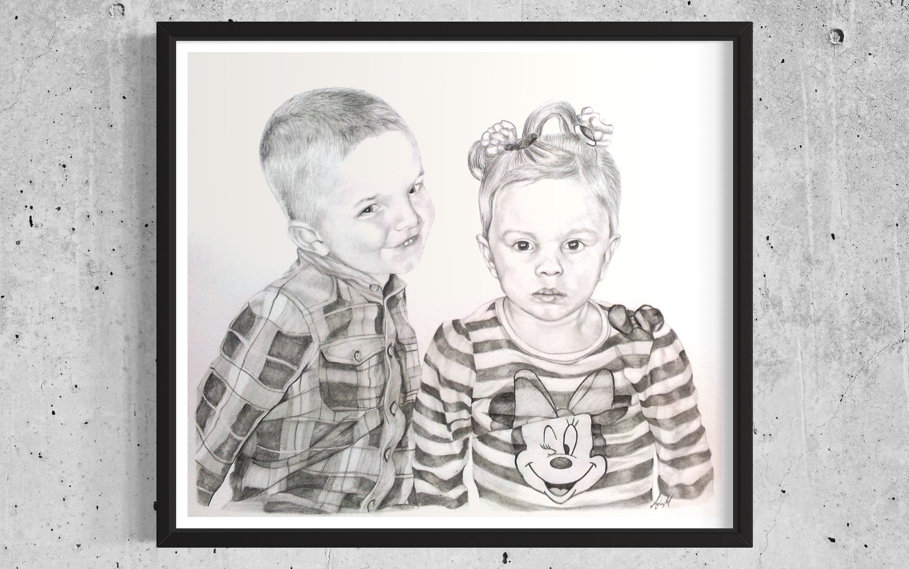 Sketch of Two People - Family Portrait - Family Pencil Sketch ...