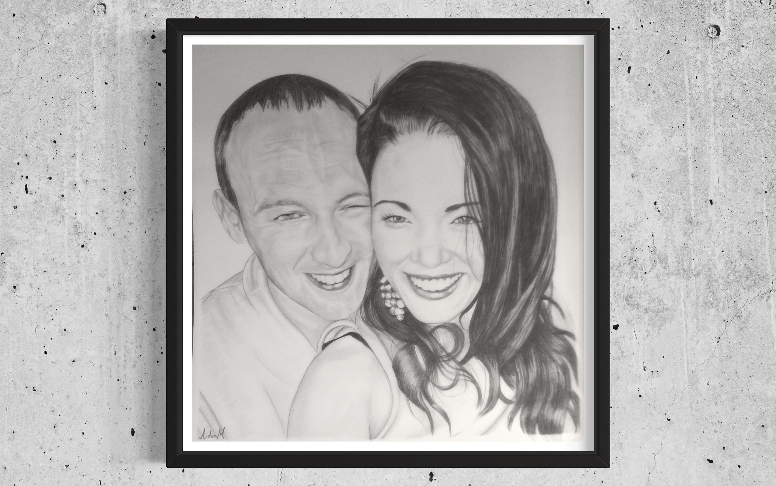 Sketch of Two People - Family Portrait - Family Pencil Sketch ...