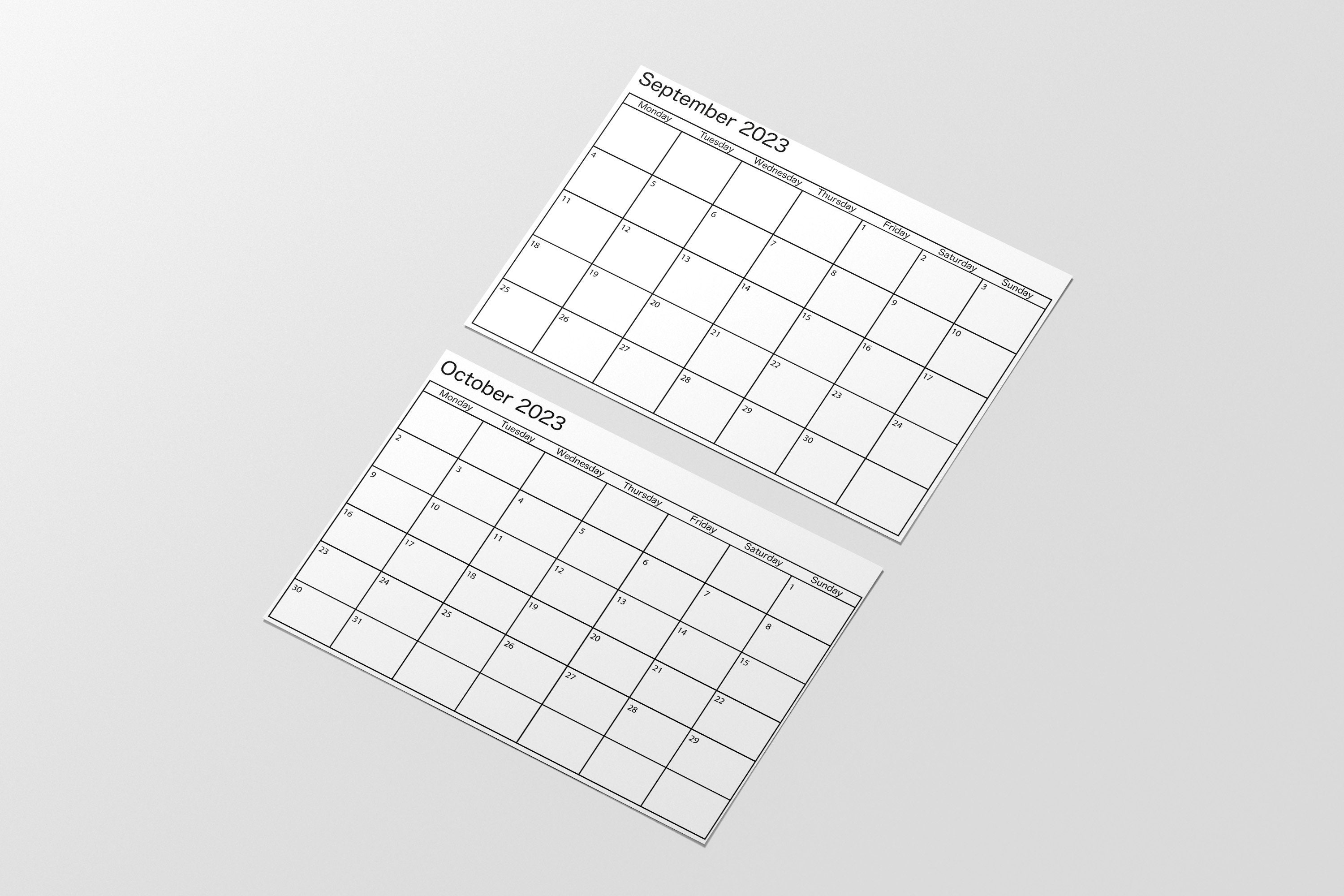 Yearly Calendar Sep 2023 - Sep 2024 - Etsy