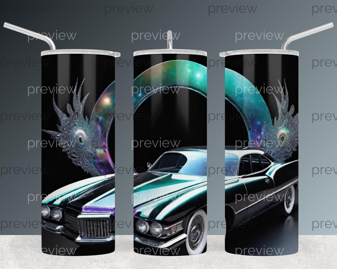 Vintage Car Sublimation Design With Cosmic Portal Background Instant ...