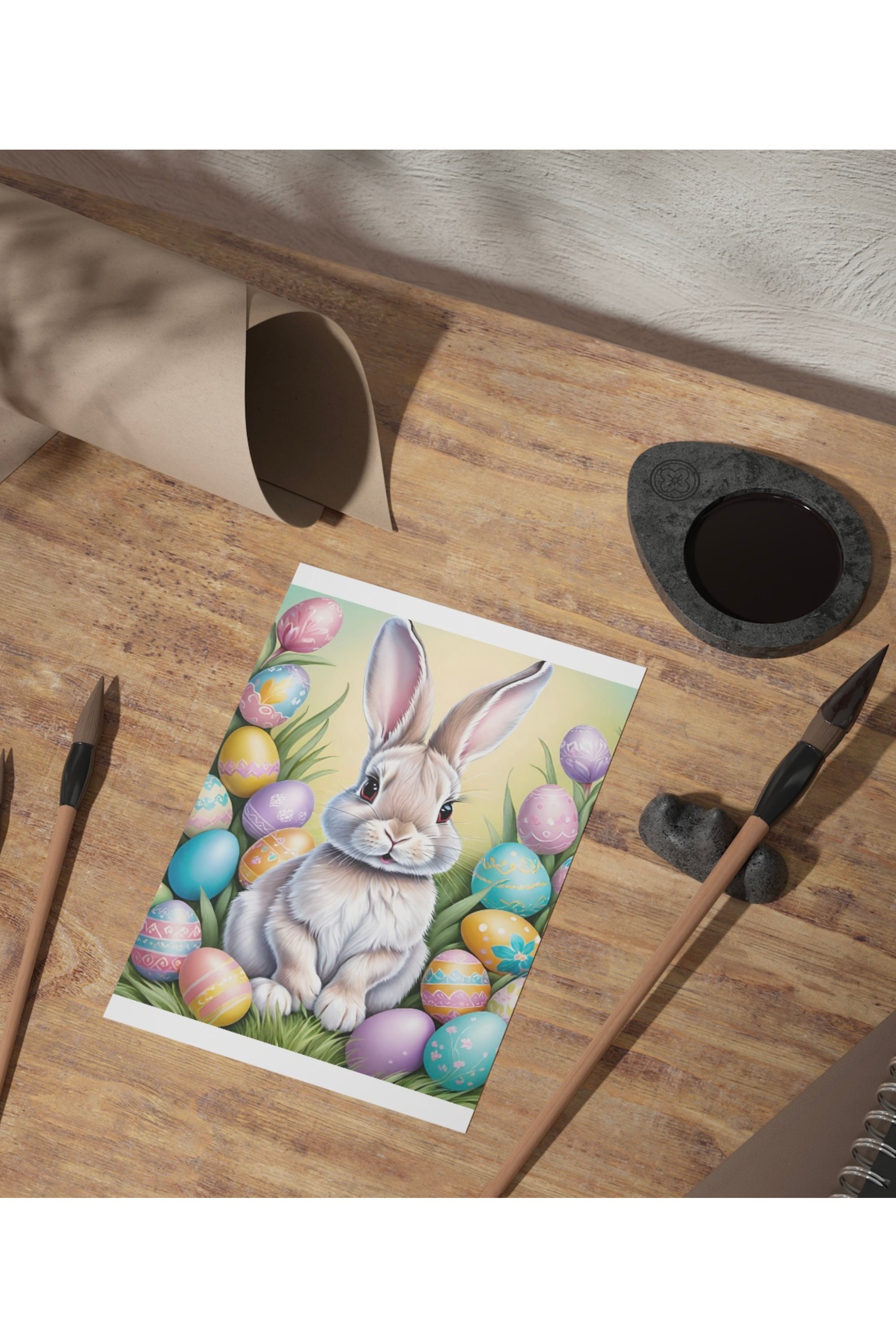 Easter Spring Bunny, Mouse ,flowers and Eggs Clip Art, Illustration Set ...