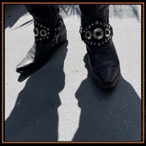 Black Leather Concho Bootstraps - Etsy