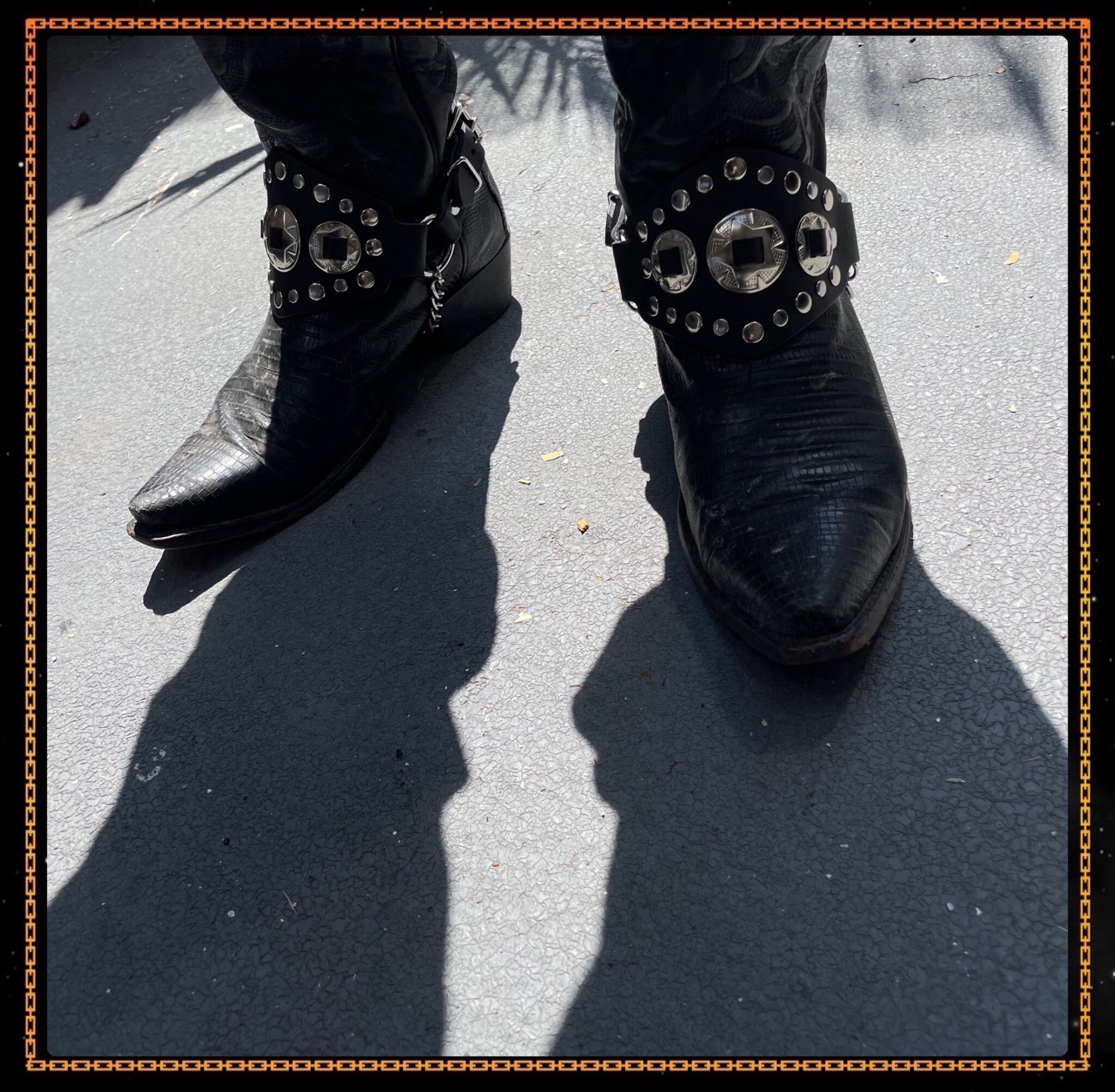 Black Leather Concho Bootstraps - Etsy
