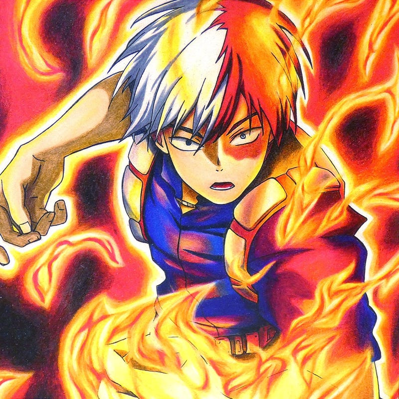 Todoroki Drawing - Etsy