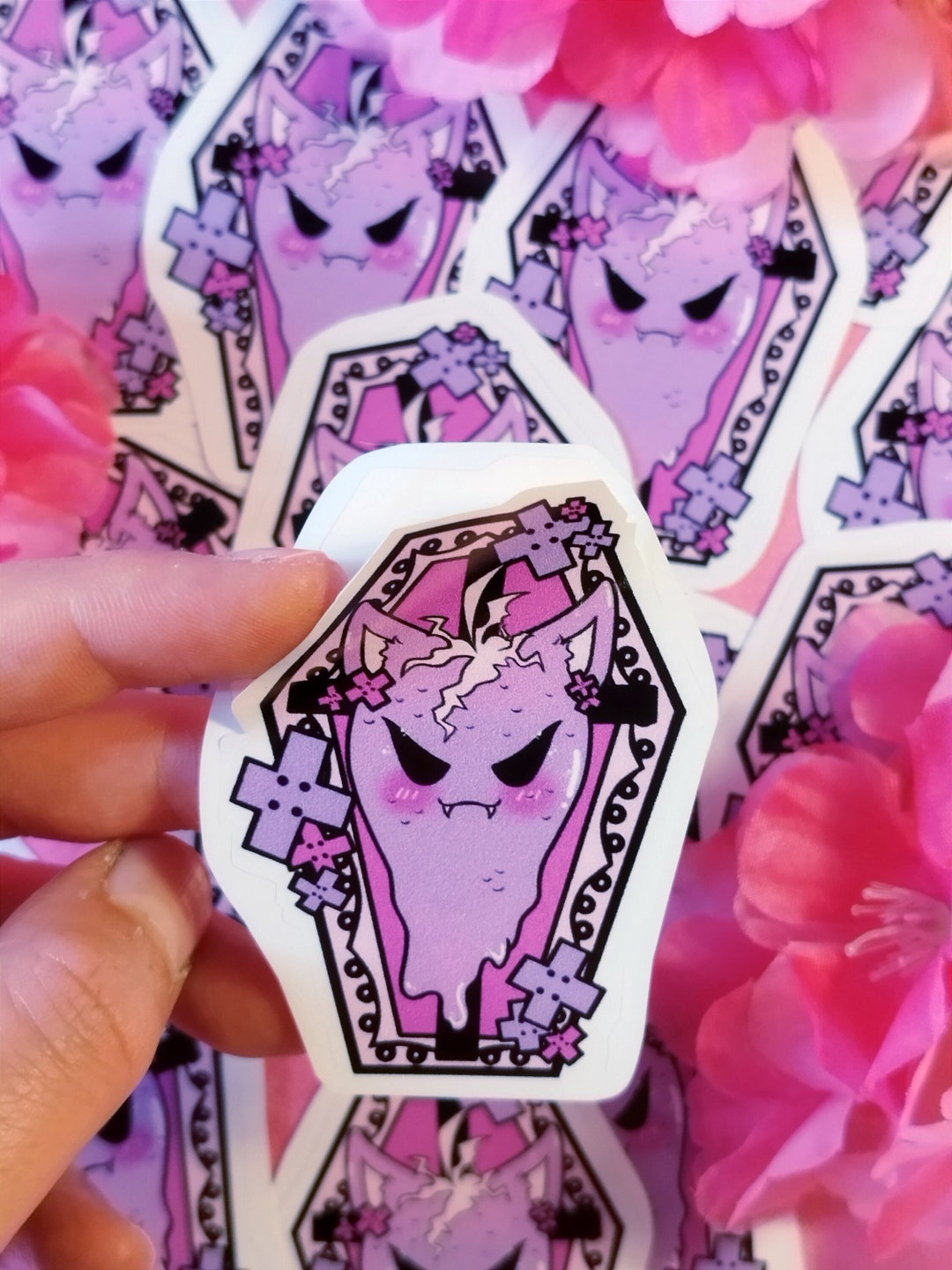 Coffin Sticker, Strawberry, Coffin, Sticker, Creepy, Cute, Kawaii - Etsy