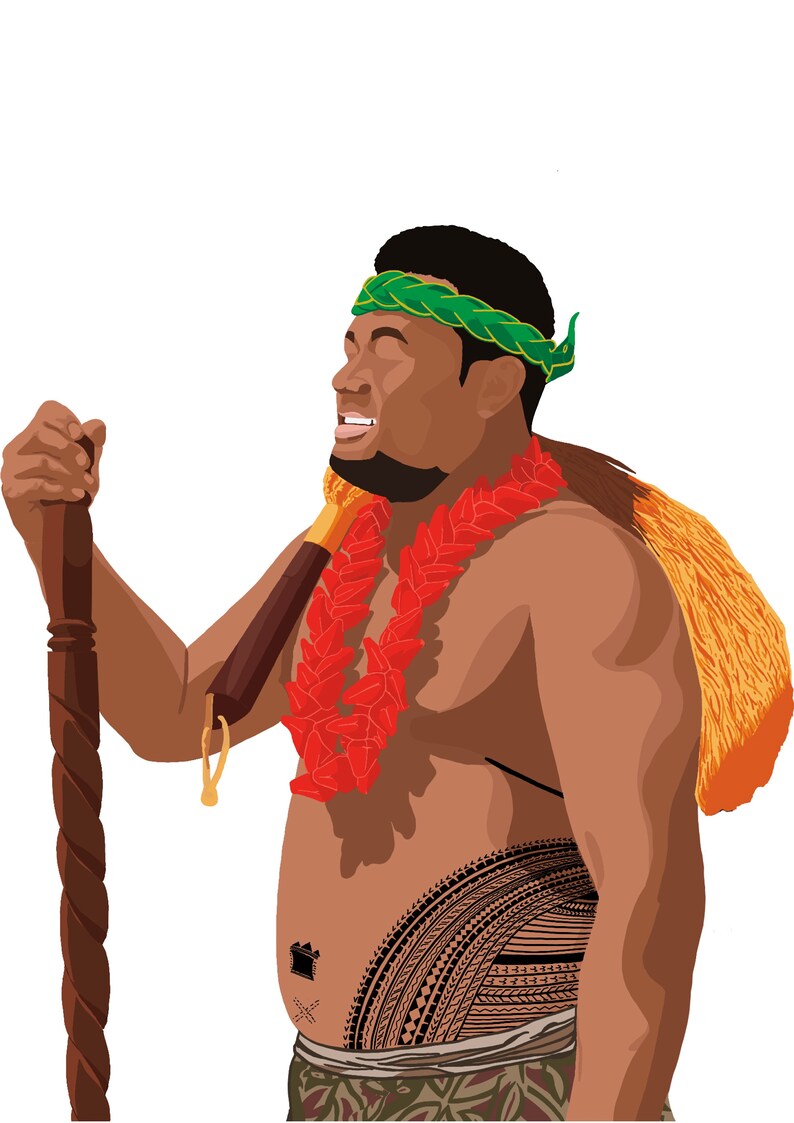 Samoan Chief Digital Art Instant Download Samoan Art - Etsy