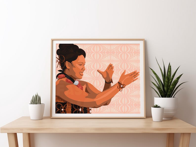 Tongan Dance Art Print: Island Girl Performing Digital Download - Etsy ...