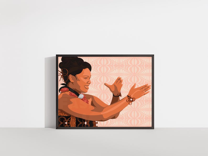 Tongan Dance Art Print: Island Girl Performing Digital Download - Etsy ...