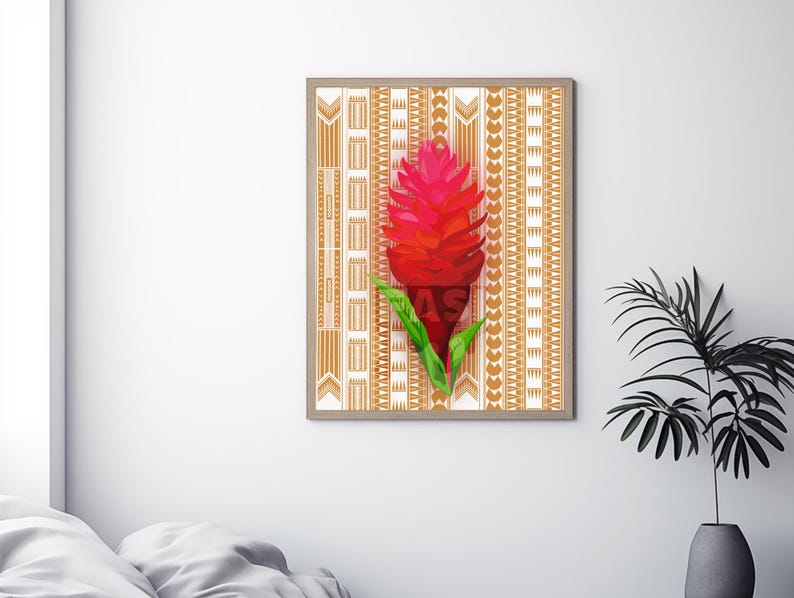 Samoan Teuila Flower Art Print | Island Decor (digital Download) - Etsy