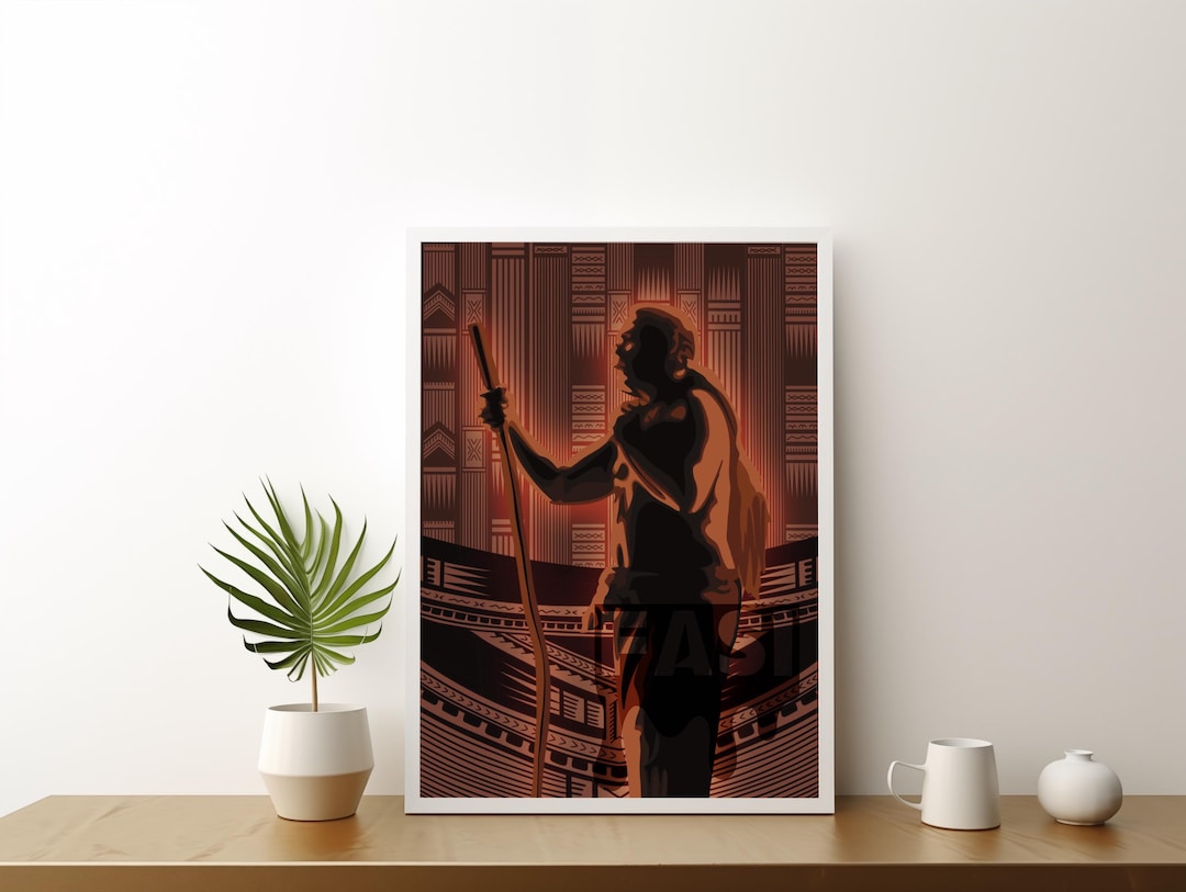 Samoan Chief (matai) Silhouette | Polynesian Digital Art | Brown Island ...