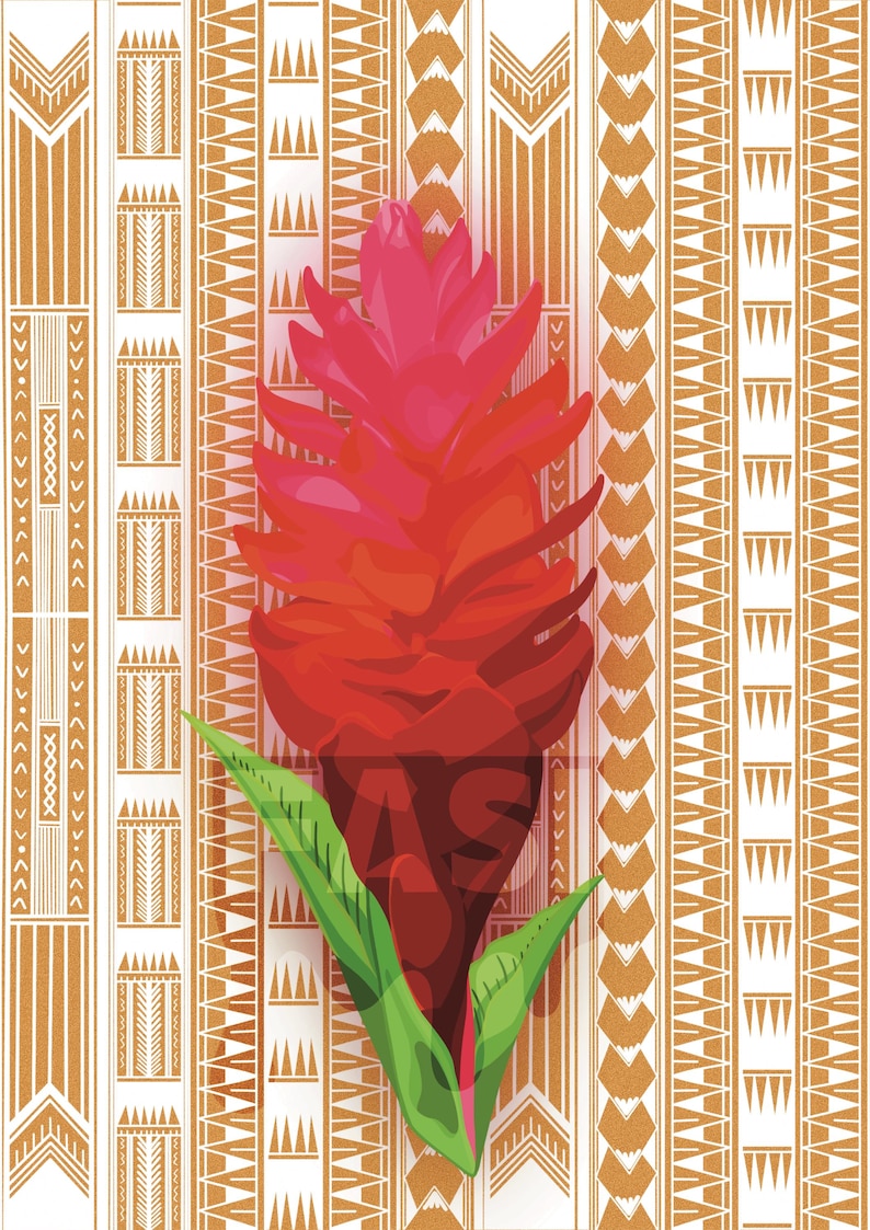 Samoan Teuila Flower Art Print | Island Decor (digital Download) - Etsy