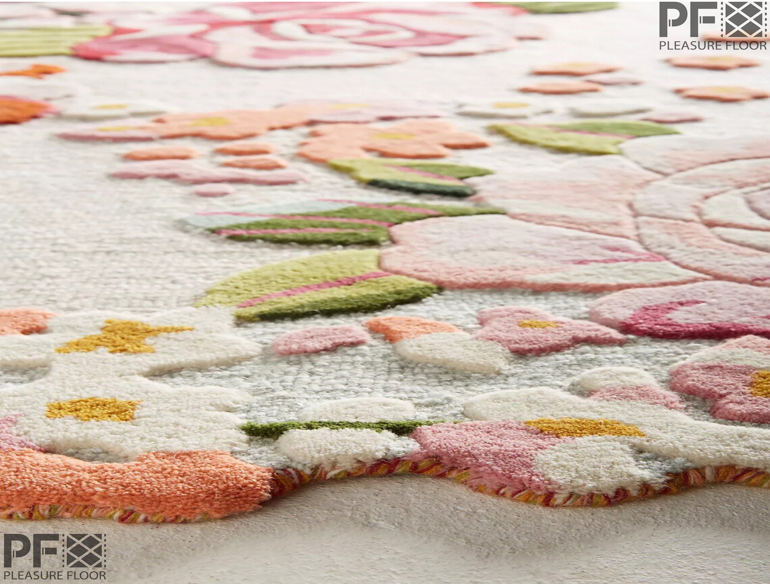 Round Floral Rug Vintage 100% Handmade Woolen Area Rug for Kitchen ...