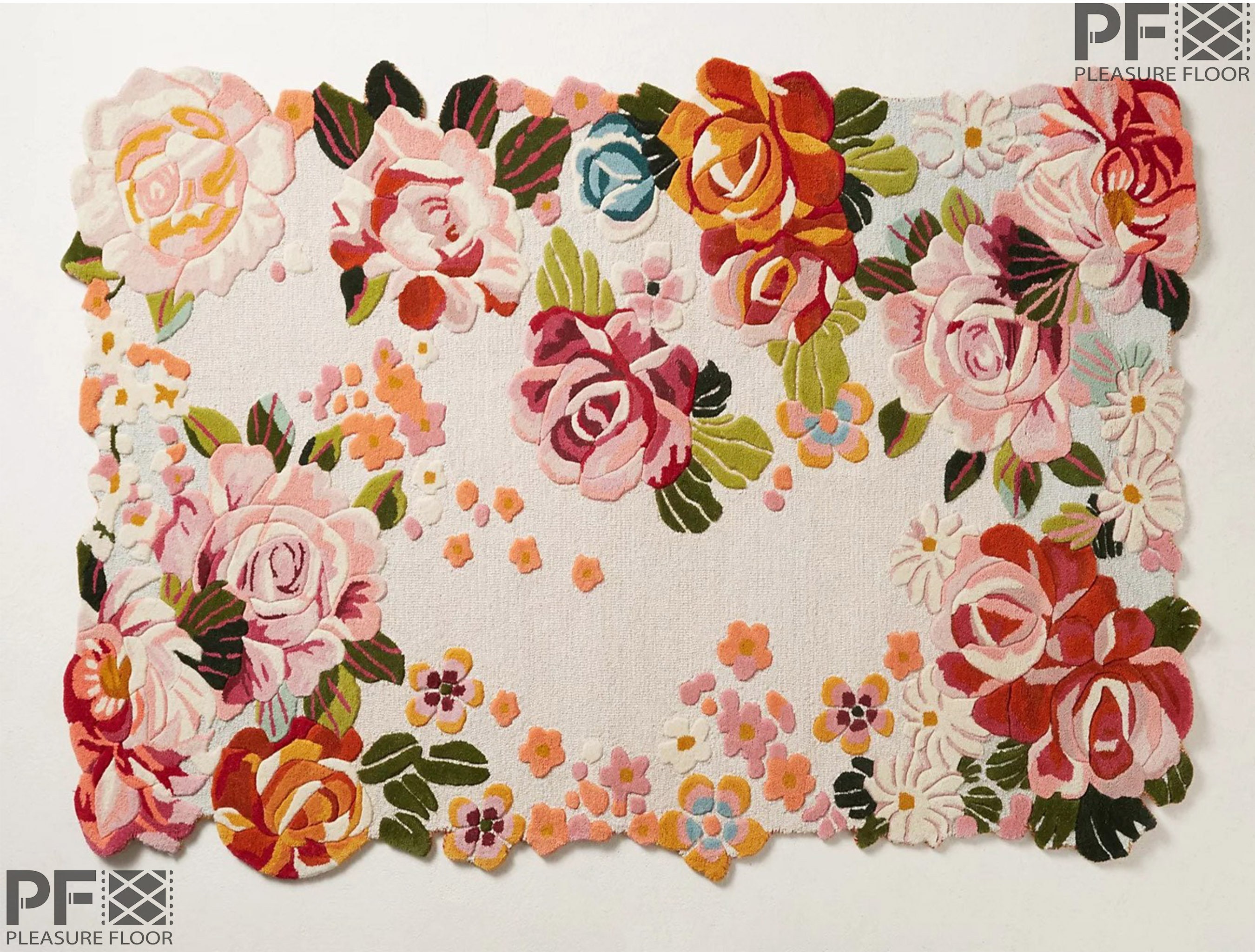 Round Floral Rug Vintage 100% Handmade Woolen Area Rug for Kitchen ...