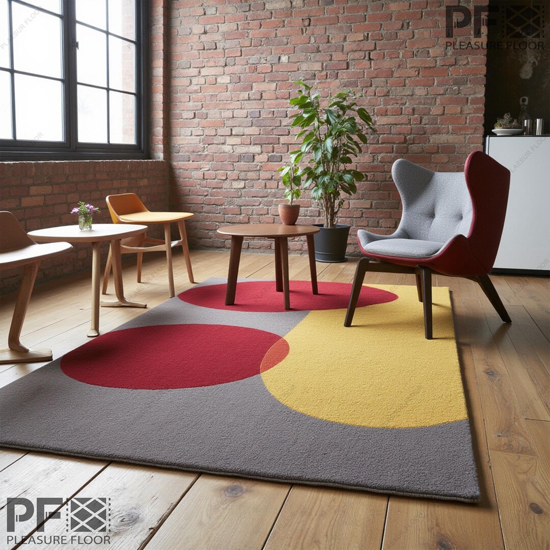 Handmade Art Deco Wool Rug: Tufted Geometric Design - Etsy