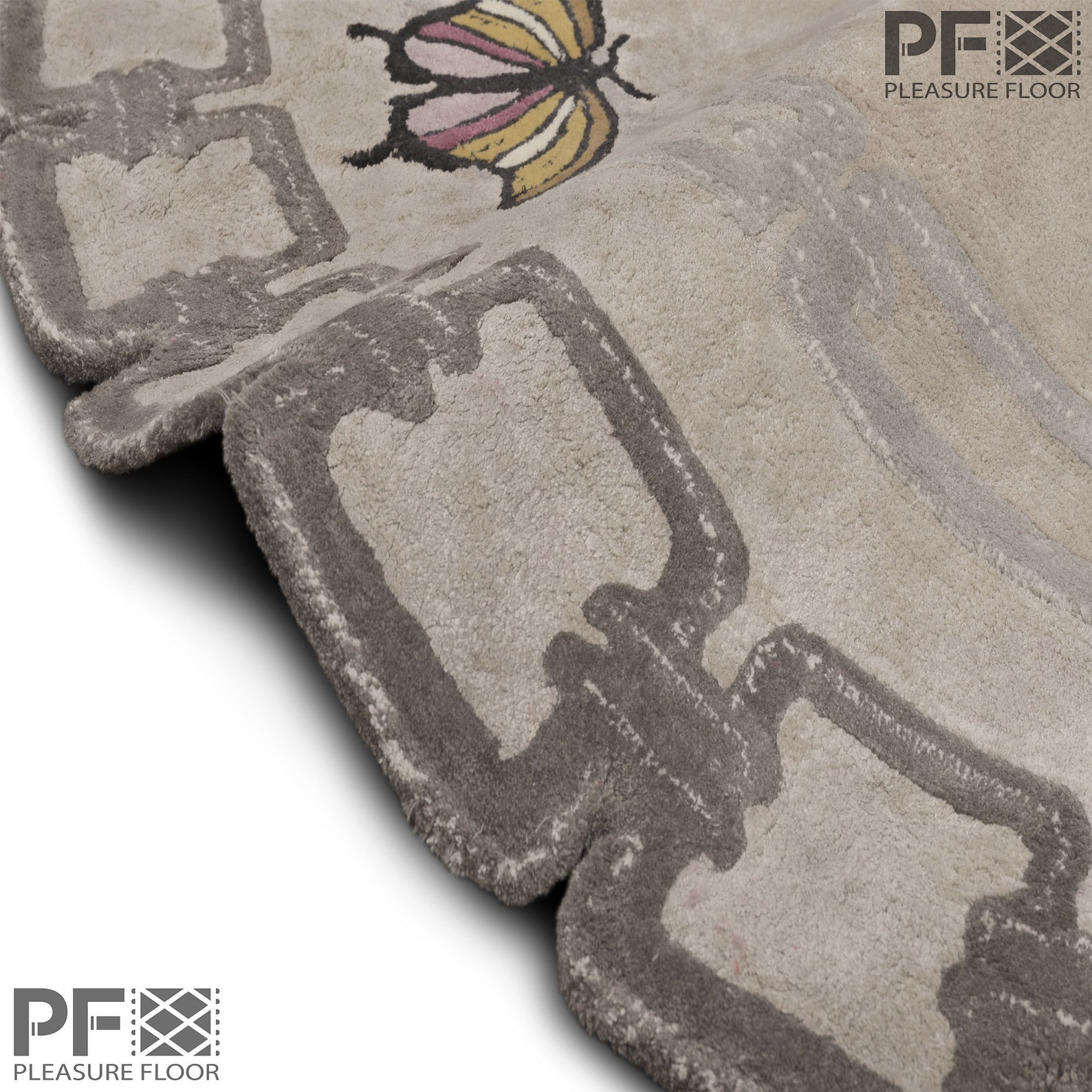 Round Butterfly Wool Rug 100% Woolen Area Rug for Hall Kitchen Living ...