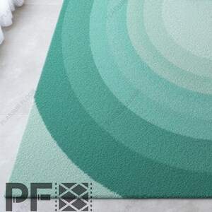 Handmade Modern Rainbow Design Green Tufted Area Rug - Stylish Home ...