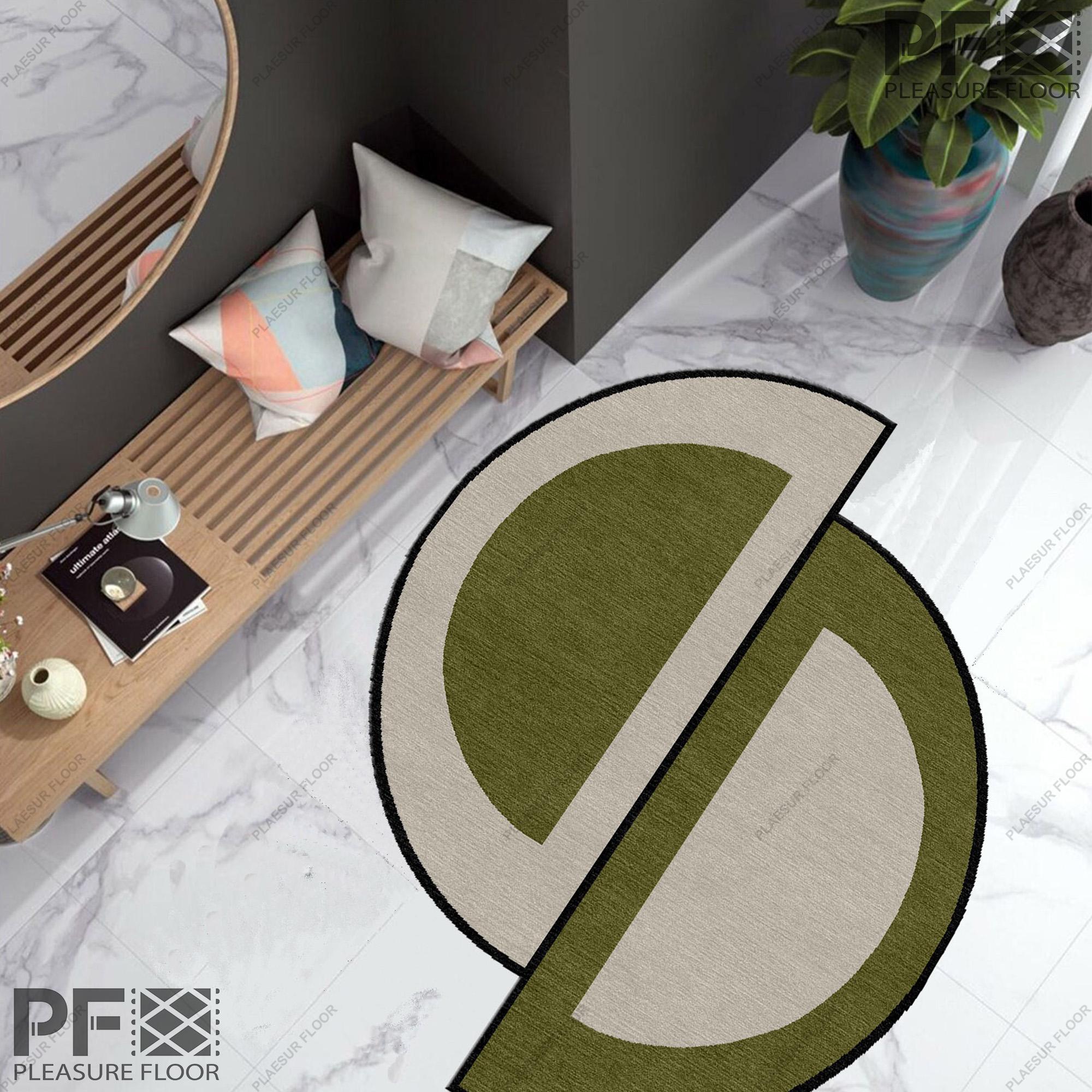 Abstract Art Rug Modern Home Statement Area Rug Custom Carpet Fine Wool ...