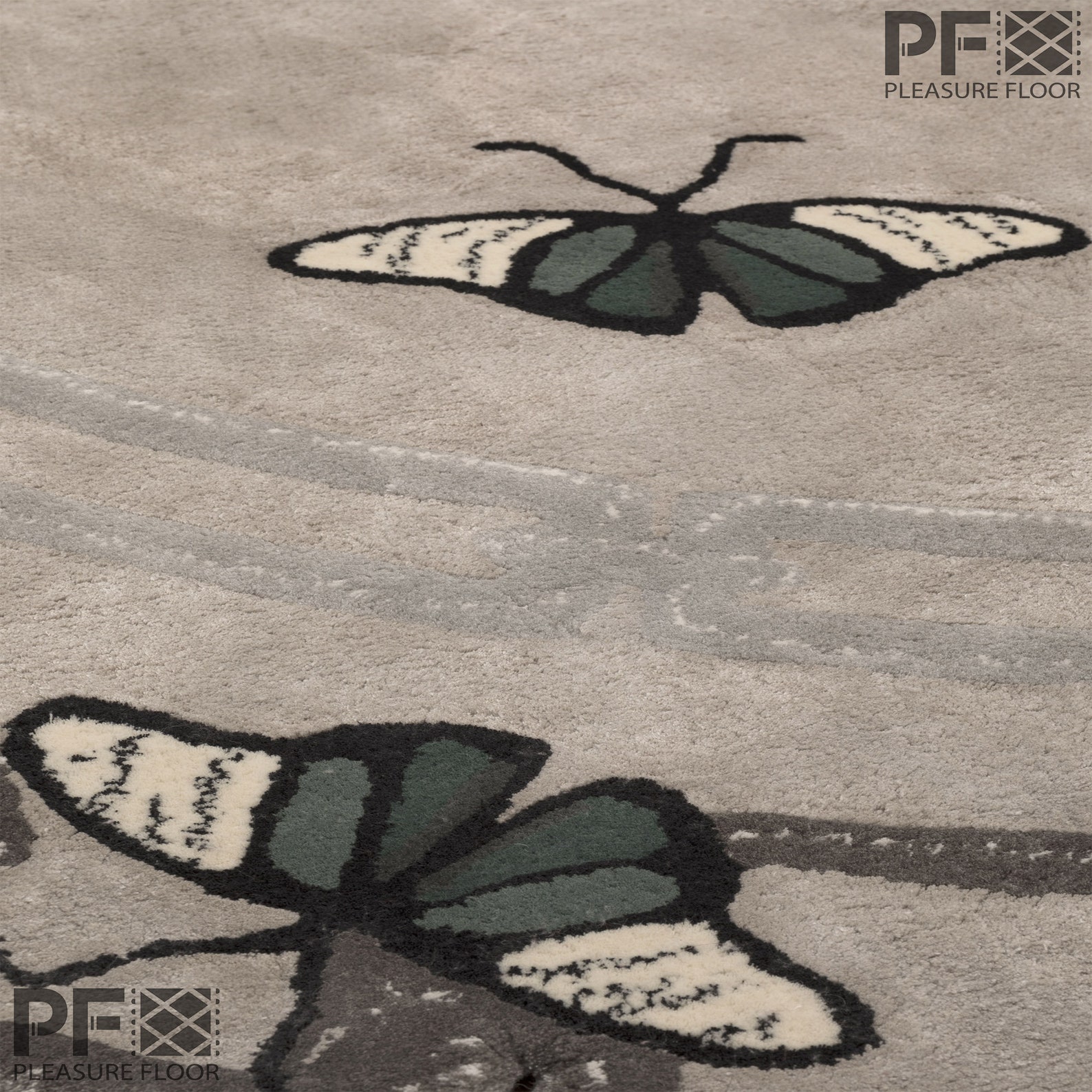 Round Butterfly Wool Rug 100% Woolen Area Rug for Hall Kitchen Living ...