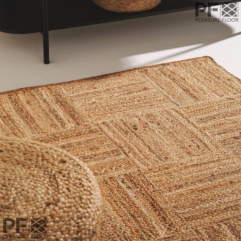 Natural Hand Braided Jute Rug Natural Fiber Floor Covering Home Decor ...