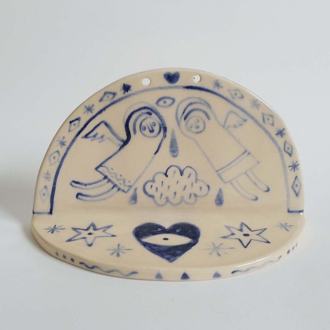 Ceramic Altar With Angels and Big Heart - Etsy