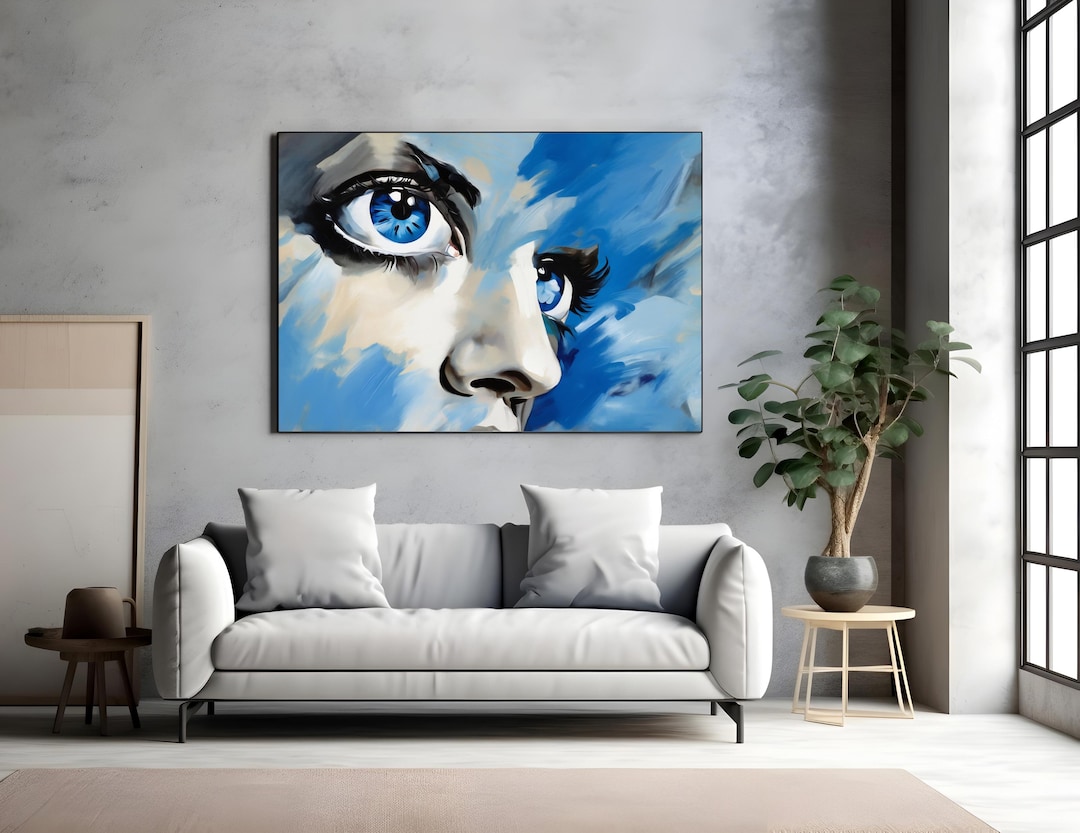 Painting blue Eyes Wall Decor HQ Digital Download Digital Art Oil ...
