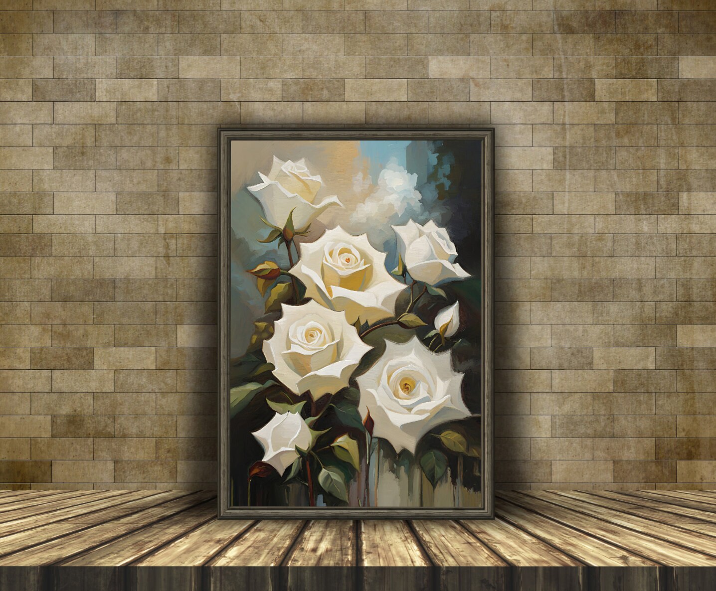 White Rose Paintings HQ Digital Canvas Print Wall Art - Etsy